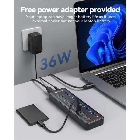 Networking | Powered Usb Hub Wenter 1 Faster Data Transfer Ports 1 ...